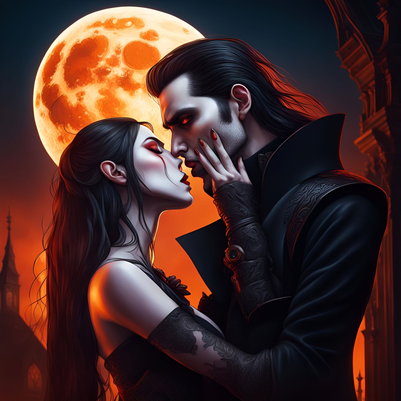 Vampire couple - AI Generated Artwork - NightCafe Creator