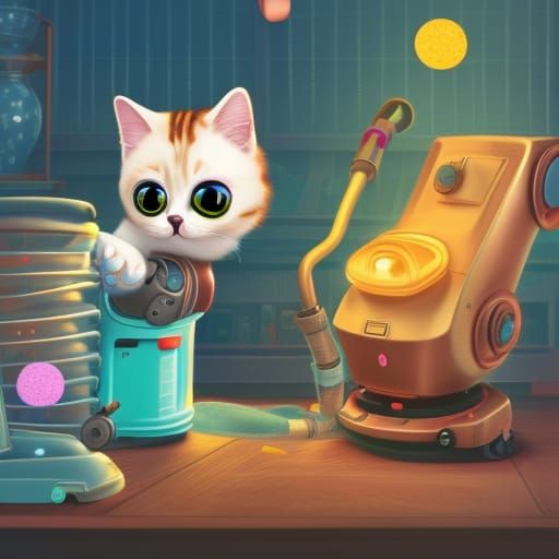 Cats in the Kitchen - AI Generated Artwork - NightCafe Creator