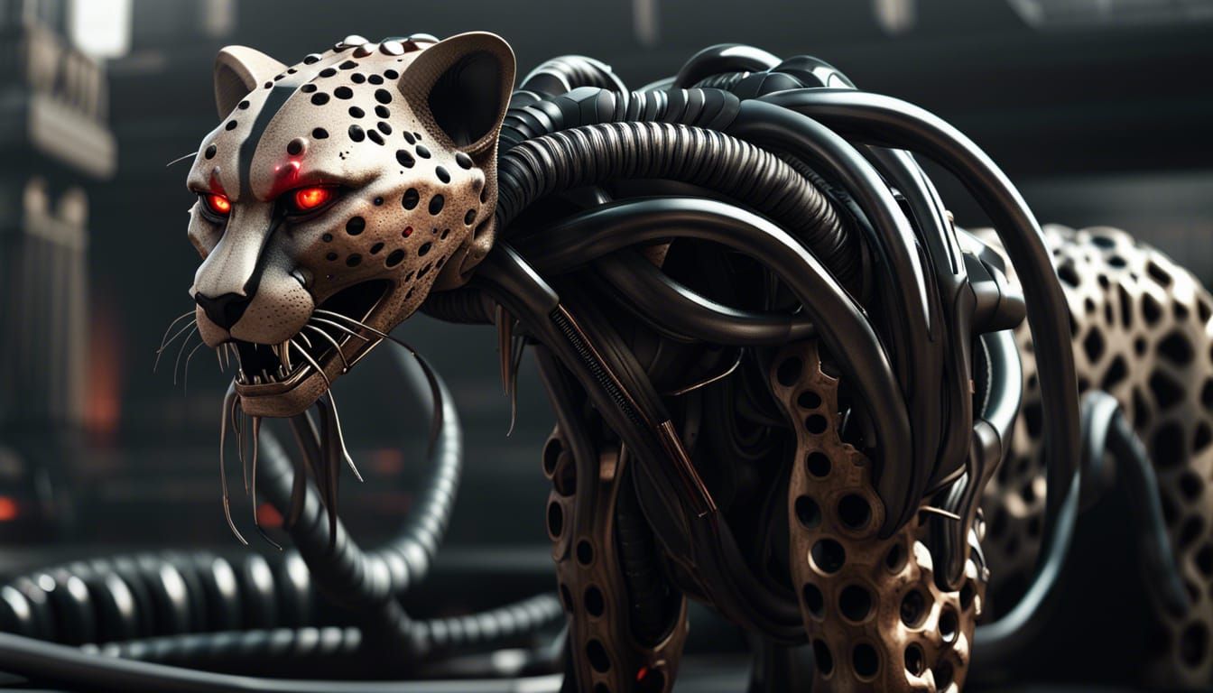 Cheetah in metal optic... - AI Generated Artwork - NightCafe Creator
