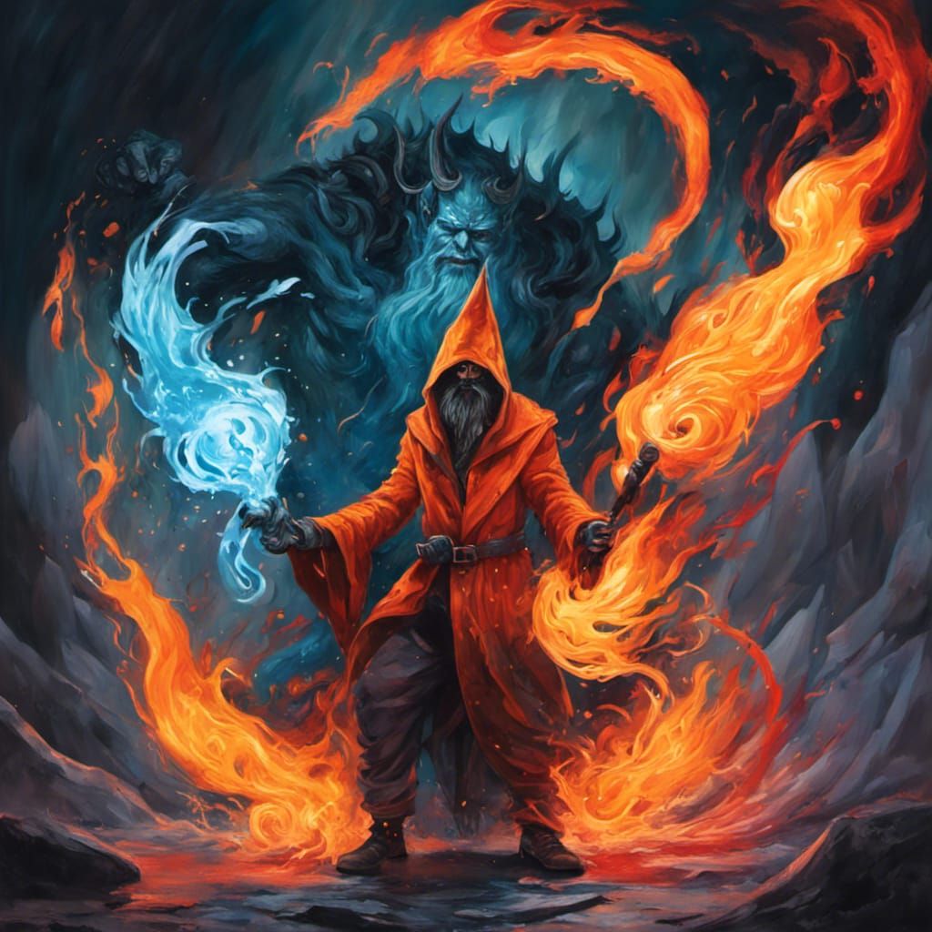 Fire Wizard in Ice Realm - Fire Wizard Battles Dark God: Gra...