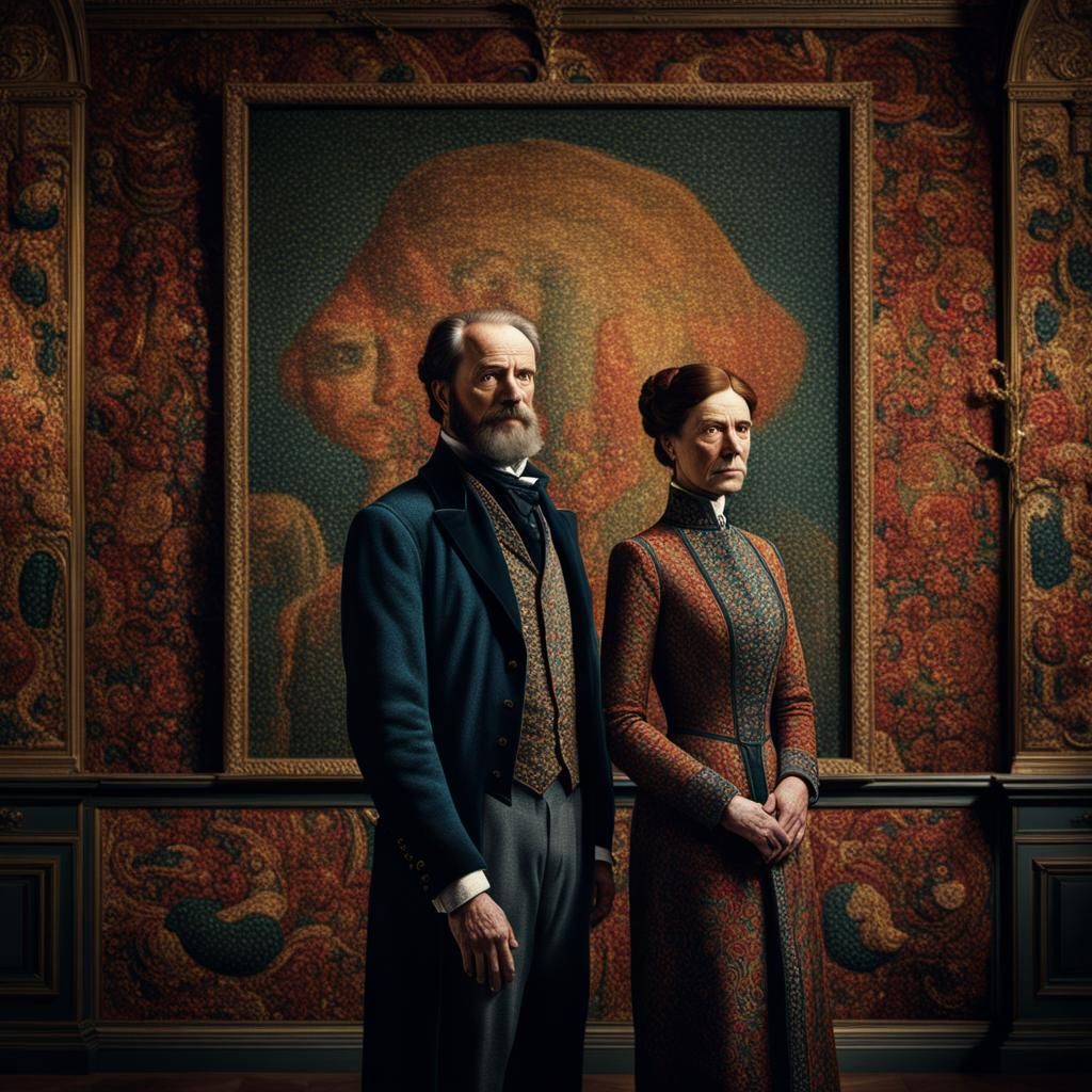 A ceremonial portrait of a Dutch merchant with his wife