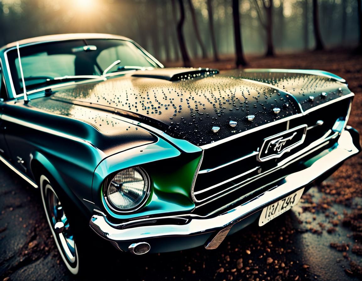 Mustang Dew Drops - AI Generated Artwork - NightCafe Creator