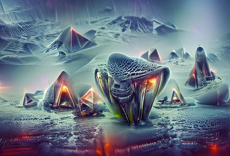 Alien pyramids in Antarctica by Beeple 8K 3D detailed painting Behance ...