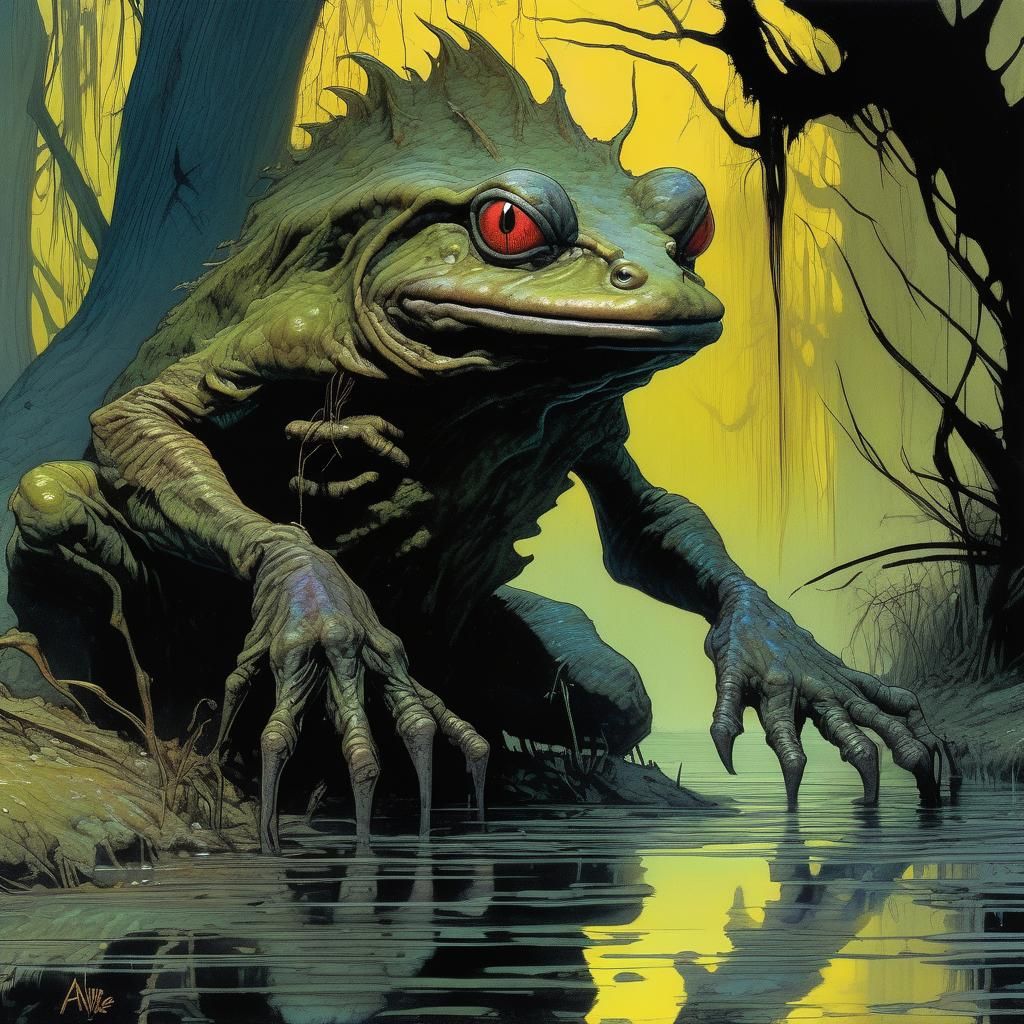 Giant Frog Swamp Monster - AI Generated Artwork - NightCafe Creator