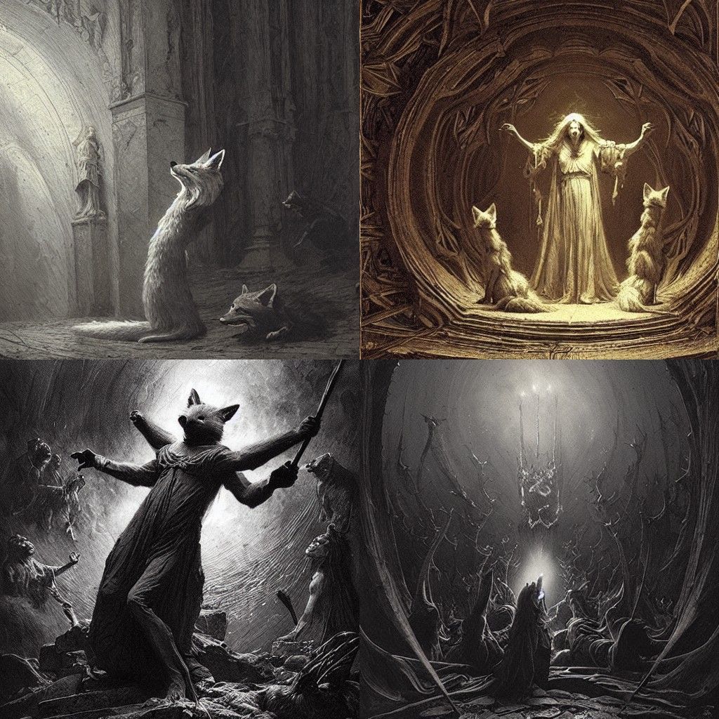 A mystic fox casting magical spells against demons - AI Generated ...