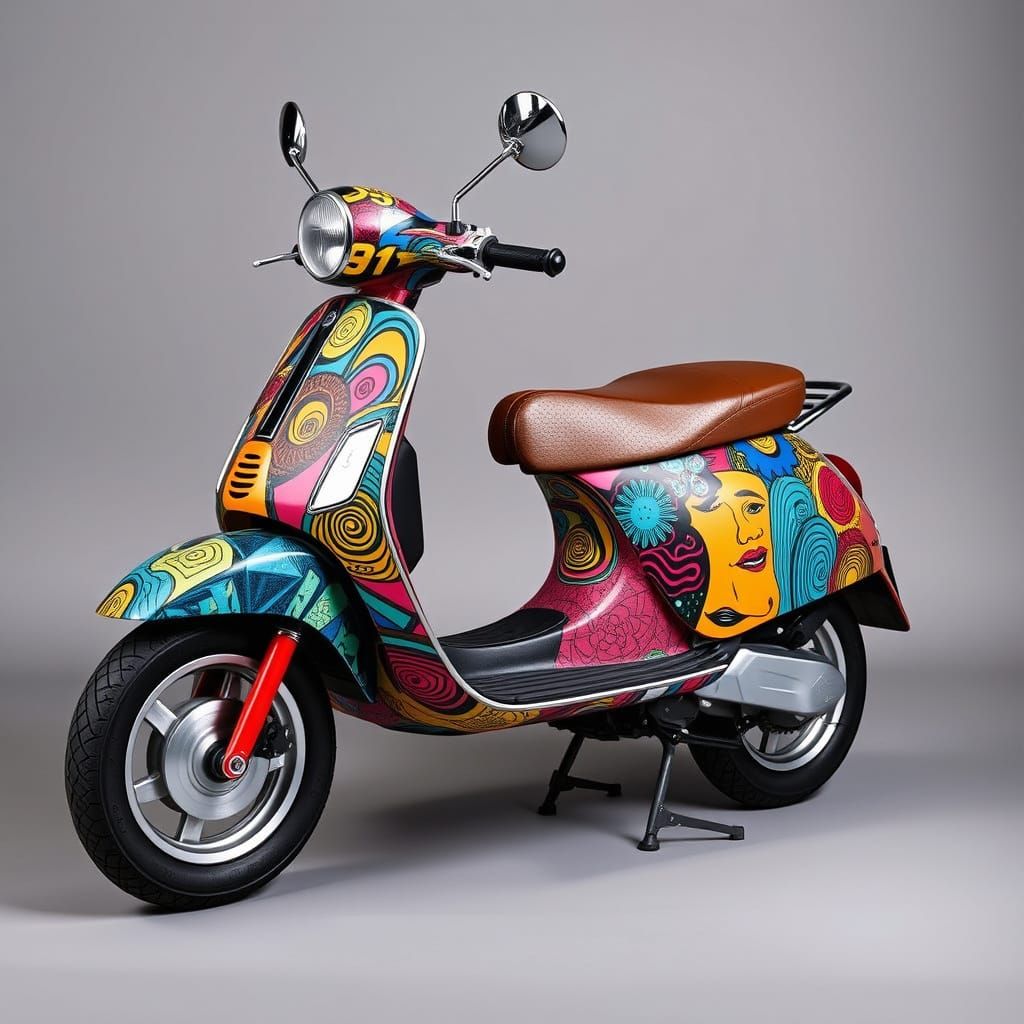 Mod scooter wrapped in "109" artwork