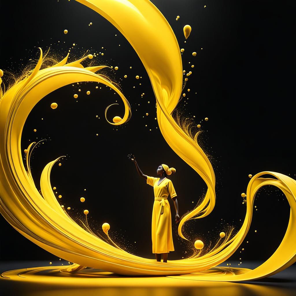 Action Custard Paint Ribbon - AI Generated Artwork - NightCafe Creator