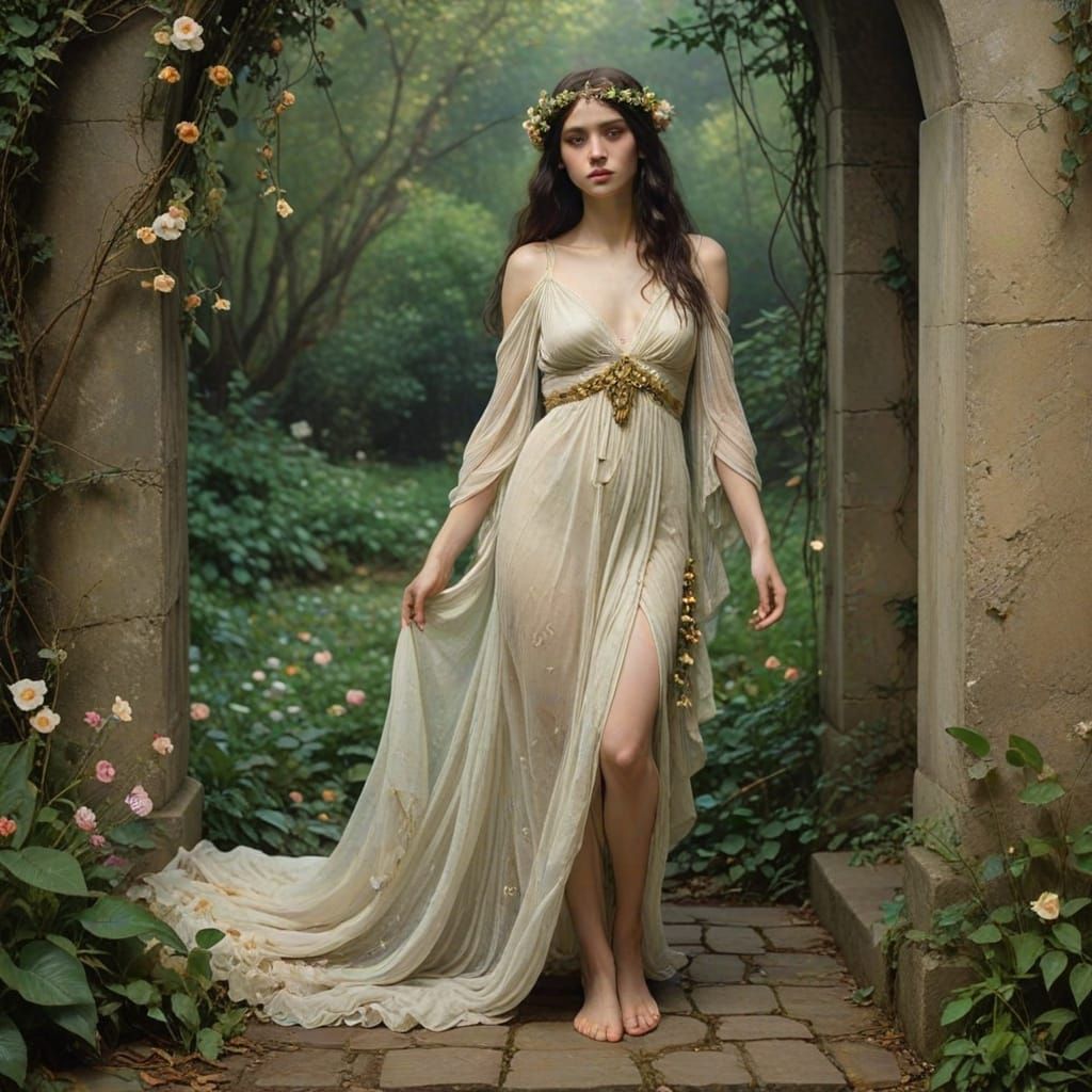 Persephone – The queen of the underworld and goddess of spring, walking ...