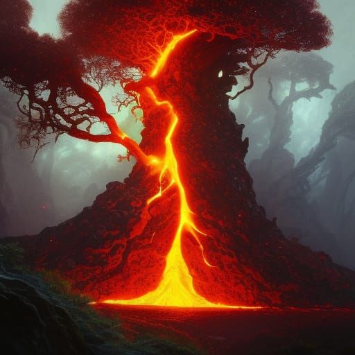 Lava Tree - AI Generated Artwork - NightCafe Creator