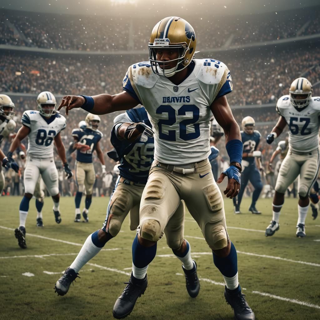 Allen griddy Davis hitting the griddy on the football field as a ...