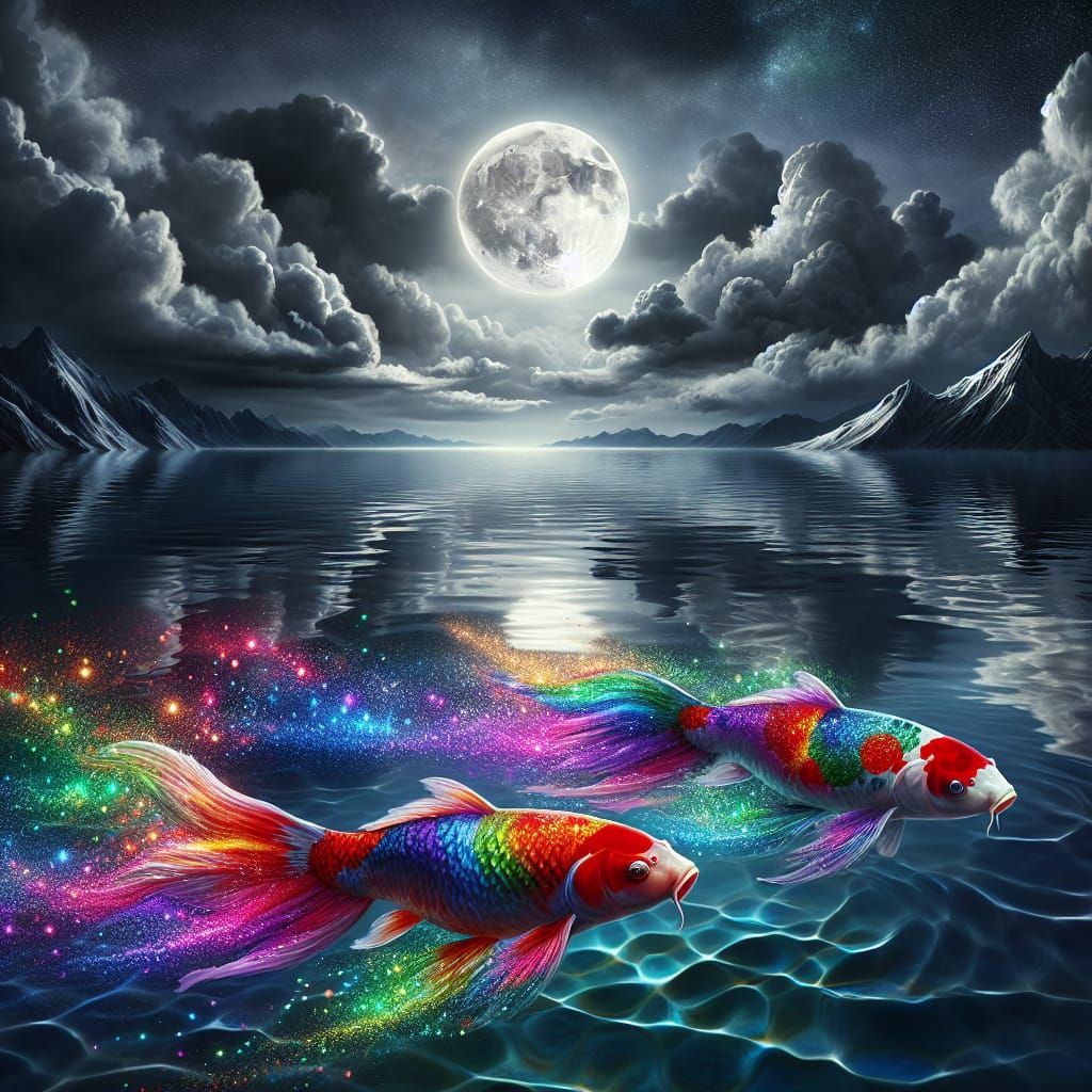 Rainbow koi fish magic - AI Generated Artwork - NightCafe Creator