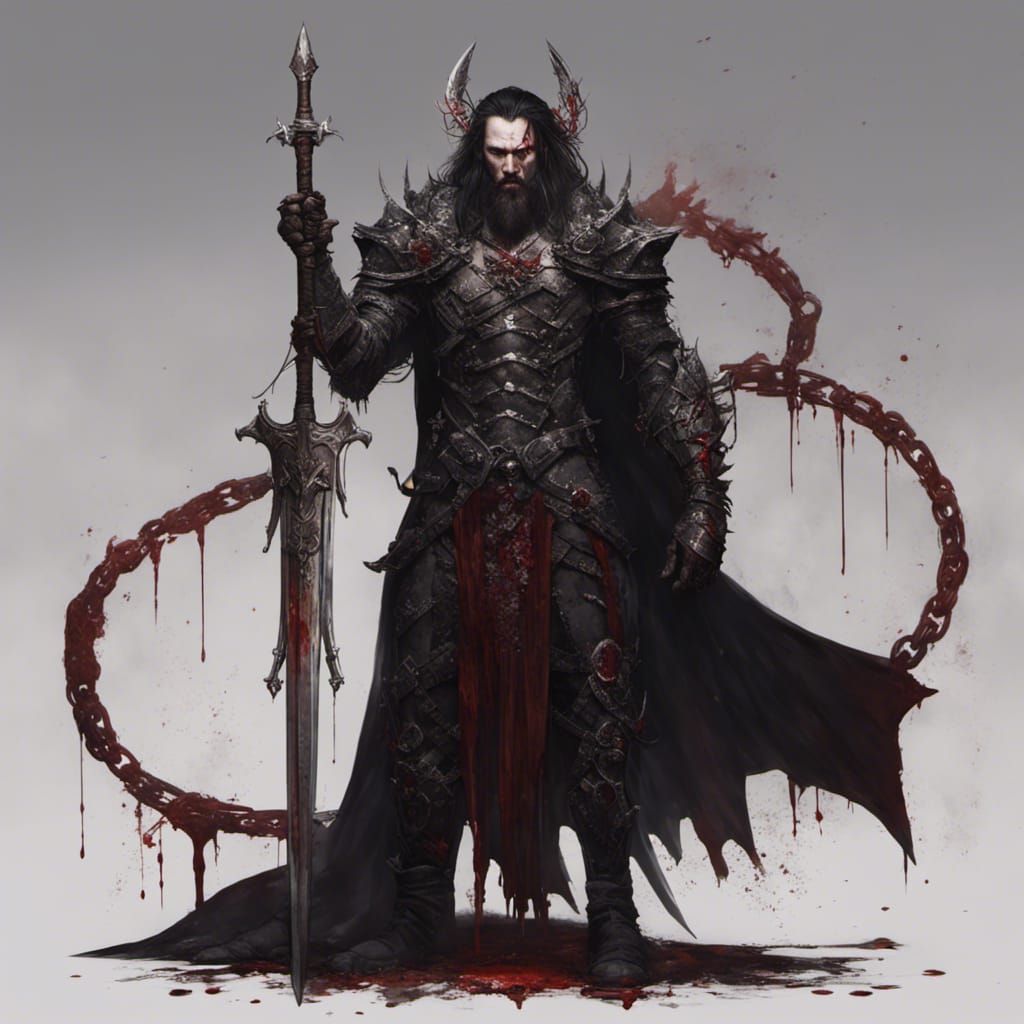 Vampire Lord, Mask, Crown, Strong Built, Covered in Blood, Ponytail ...