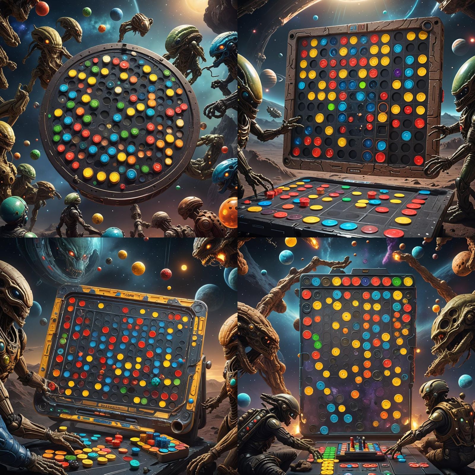 Aliens playing Connect 4 in Outer Space - AI Generated Artwork ...