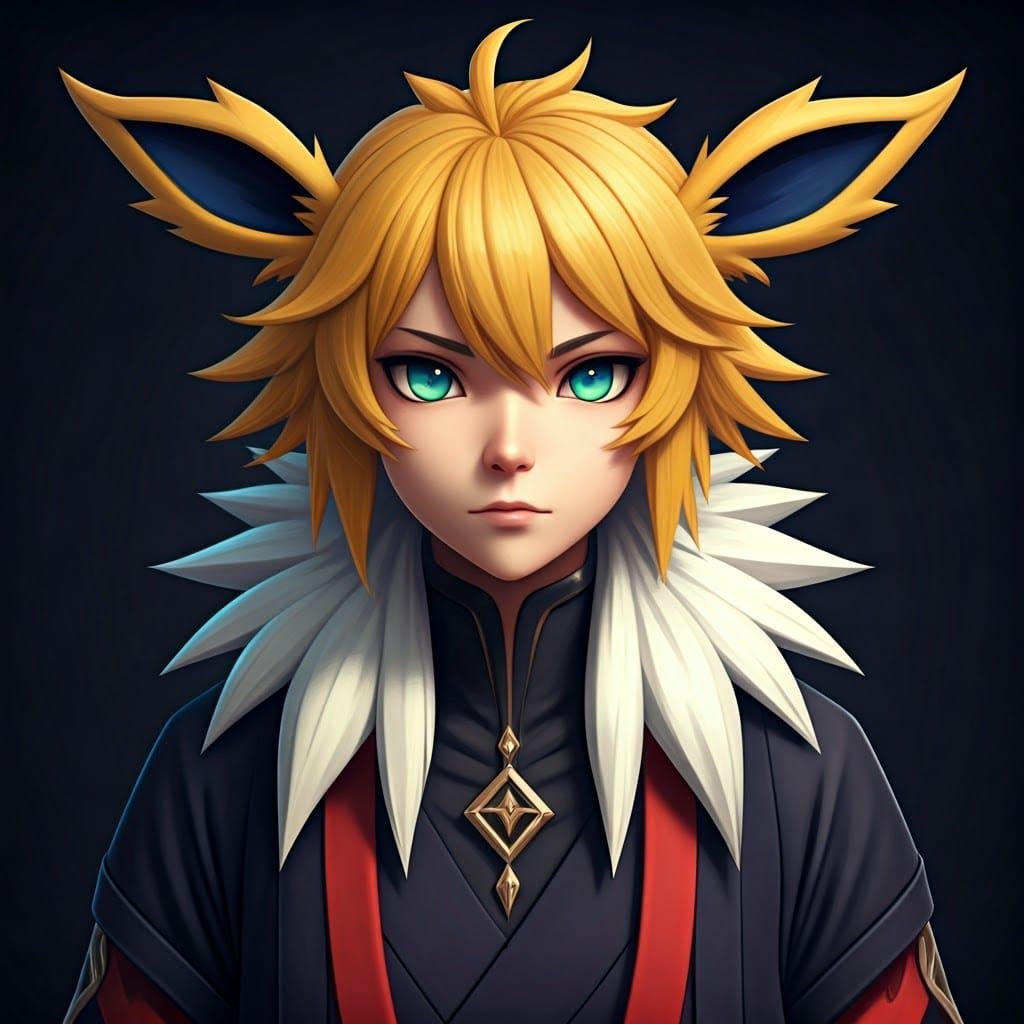 Jolteon in a human version - Humanoid Jolteon Concept Art
