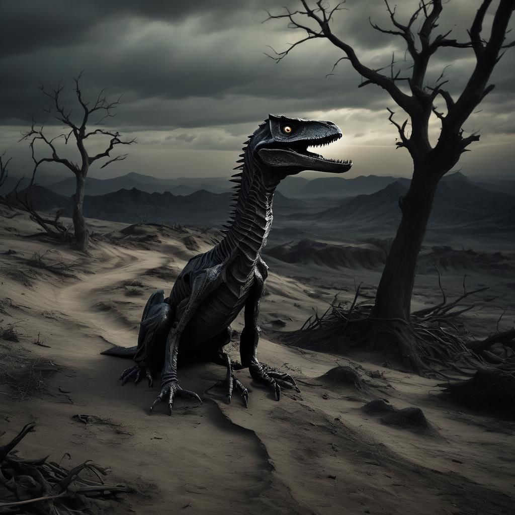 Dark surrealism creature - Ethereal Horror Creature in a Twi...