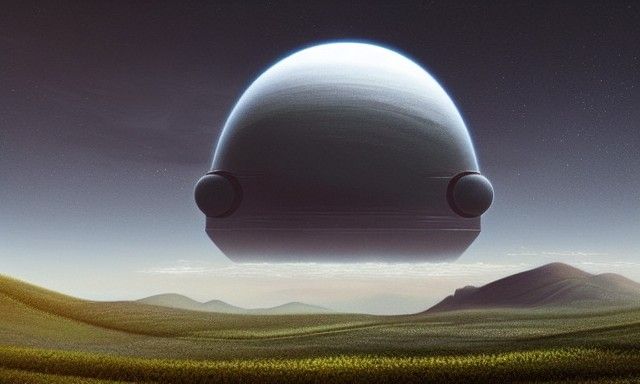 a vast geometric alien object, hovering a cropcircle :: A vast ...