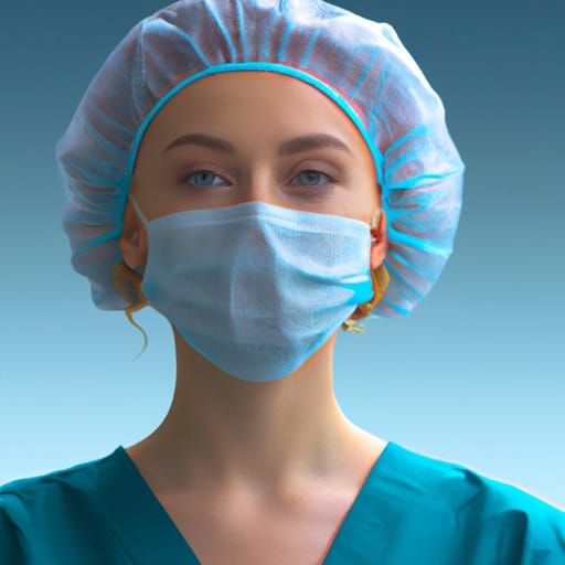 Female neurosurgeon with green eyes and light brown hair wearing blue ...