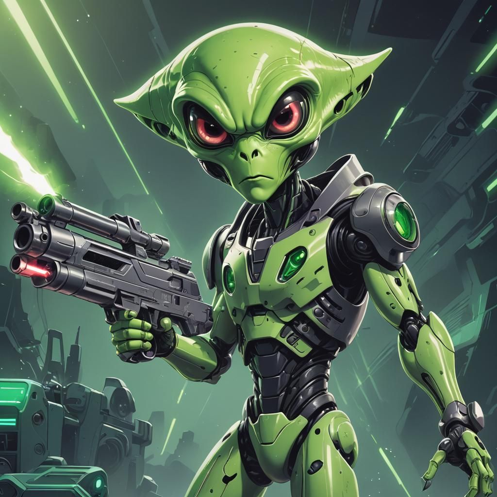 Cyborg Alien Invader - AI Generated Artwork - NightCafe Creator
