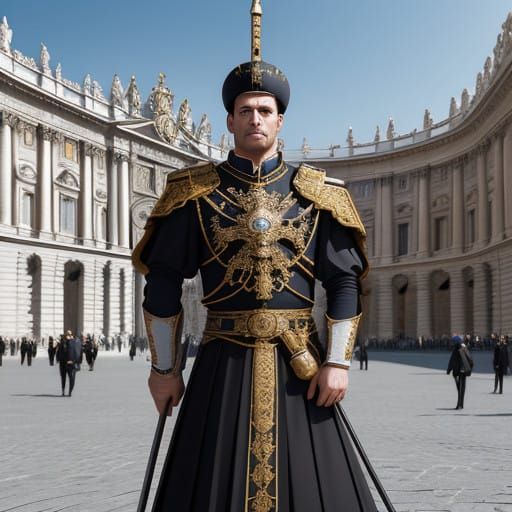 Swiss Guard in Vibrant Baroque Renaissance Armor P... - AI Art