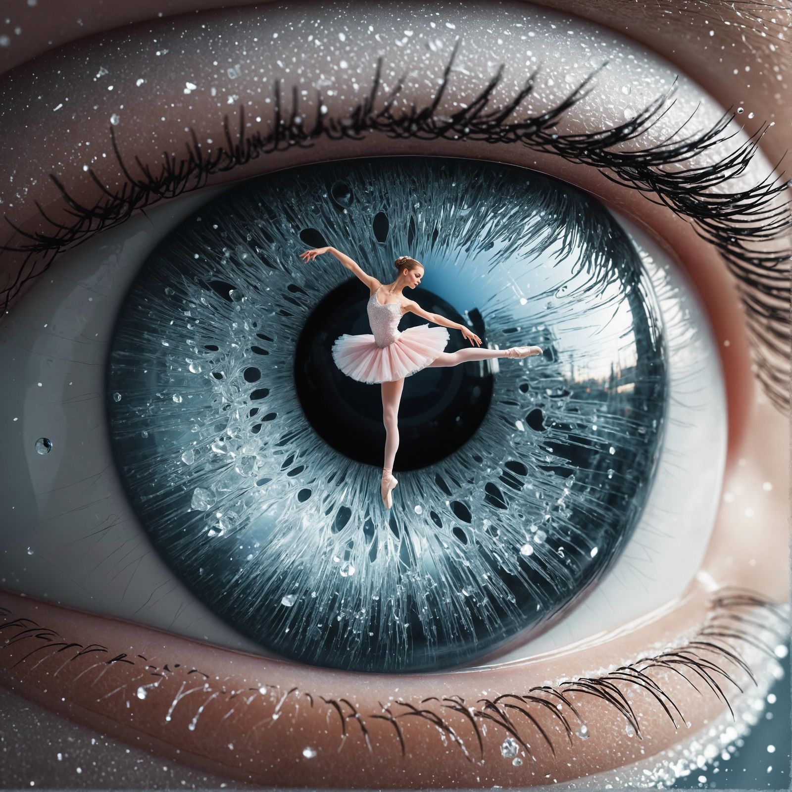 Eyeball Ballerina Reflection - AI Generated Artwork - NightCafe Creator