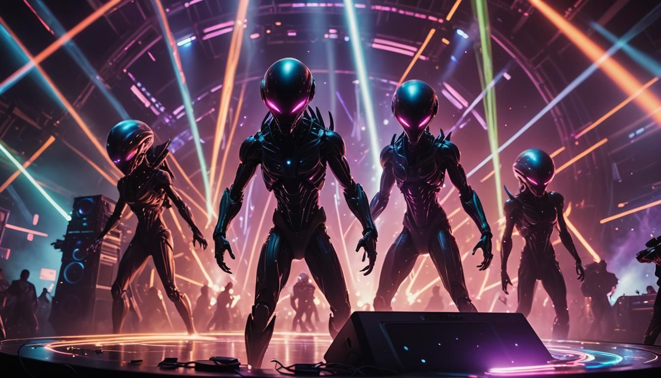 Alien Party - AI Generated Artwork - NightCafe Creator