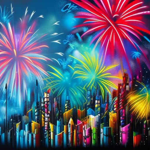 Fireworks!! - AI Generated Artwork - NightCafe Creator