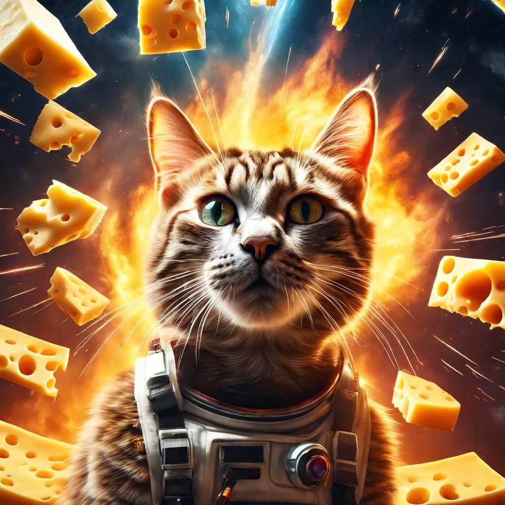 Cheesy cat - AI Generated Artwork - NightCafe Creator