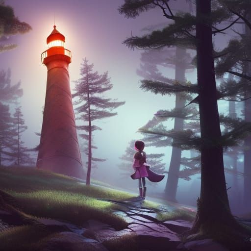 The hidden lighthouse - AI Generated Artwork - NightCafe Creator