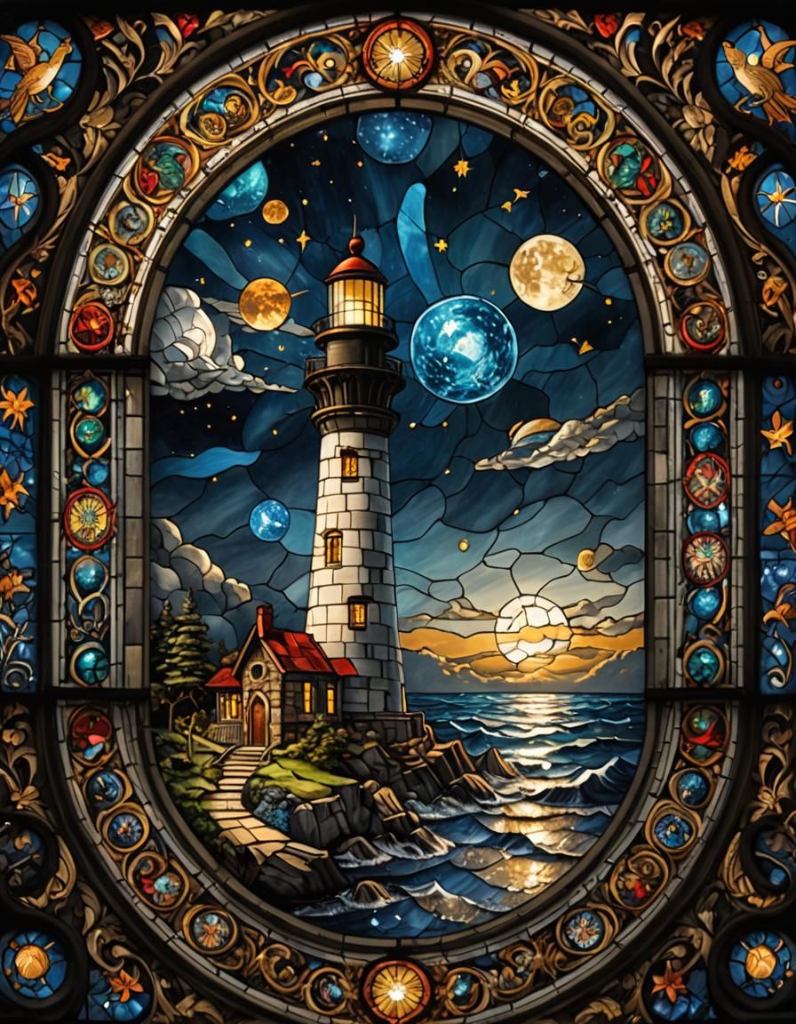 Cosmic Lighthouse - AI Generated Artwork - NightCafe Creator