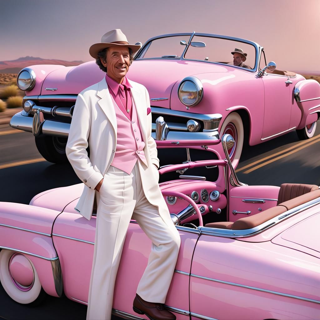 A White Sport Coat And A Pink Car Nation - AI Generated Artwork ...