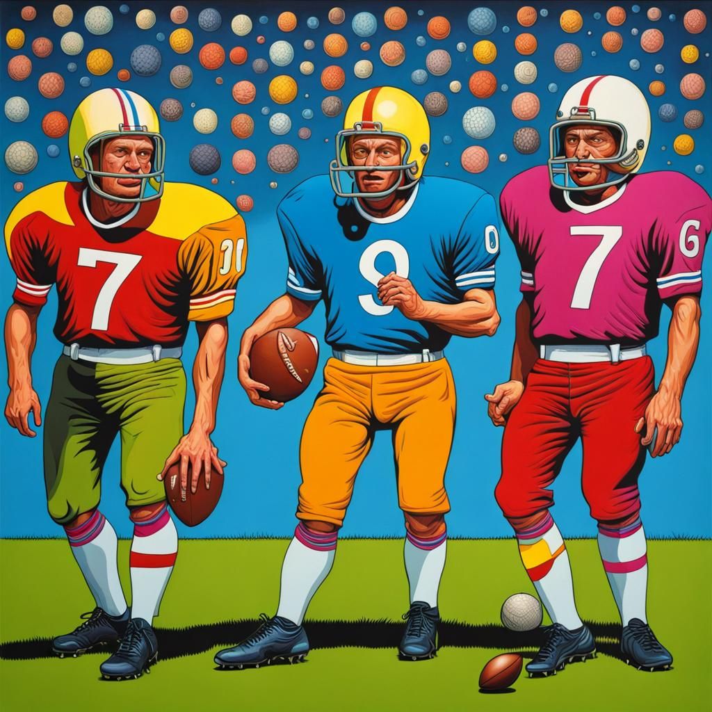 Football players Pop Art Yerka - AI Generated Artwork - NightCafe Creator