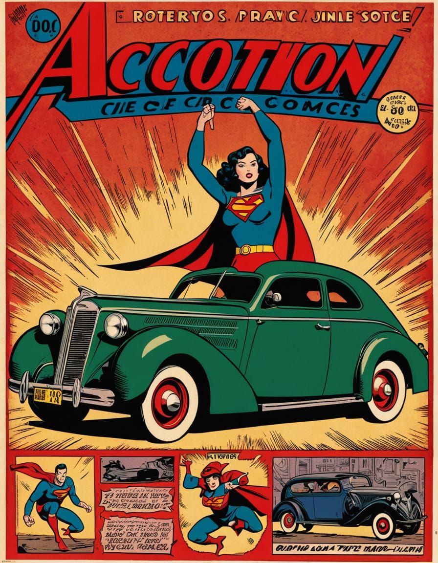 Vintage Action Comics Heroine Unveiled in Dynamic ... - AI Art