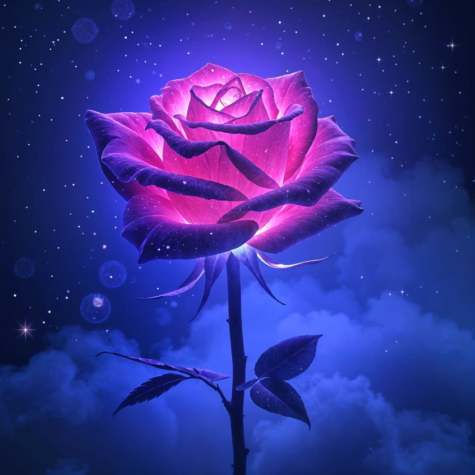 cosmic rose... - Cosmic Rose Blooms in Celestial Dreamscape