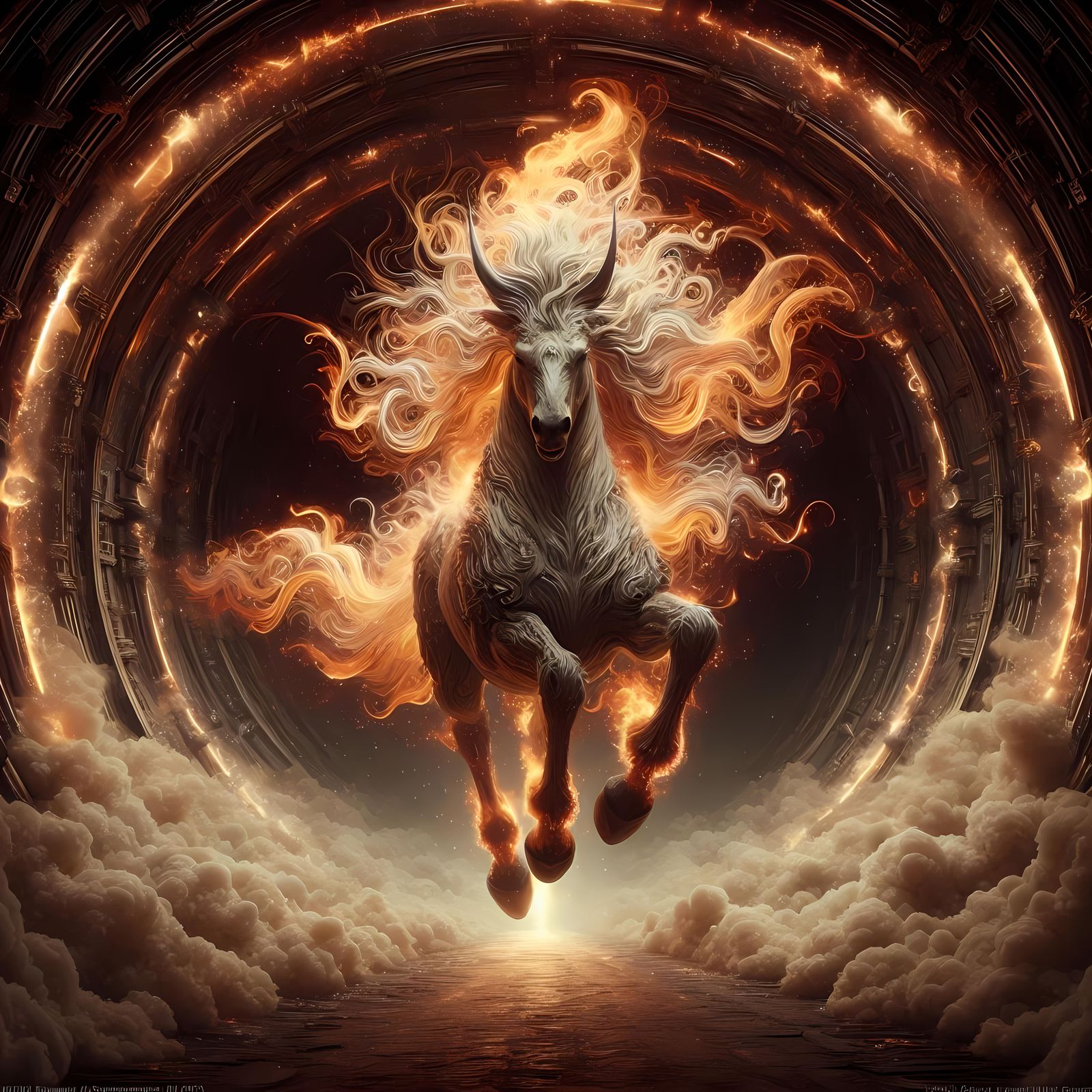 FIreMane, The Inferno's Steed - AI Generated Artwork - NightCafe Creator