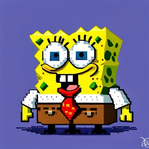 Pixelated SpongeBob - AI Generated Artwork - NightCafe Creator