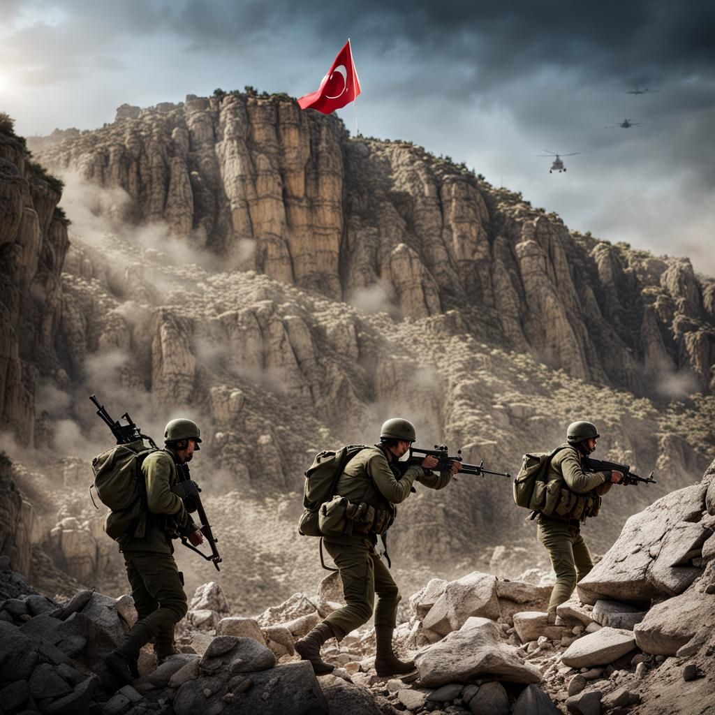 rocky terrain cliffs turkish soldiers conflict war blood dead soldiers ...
