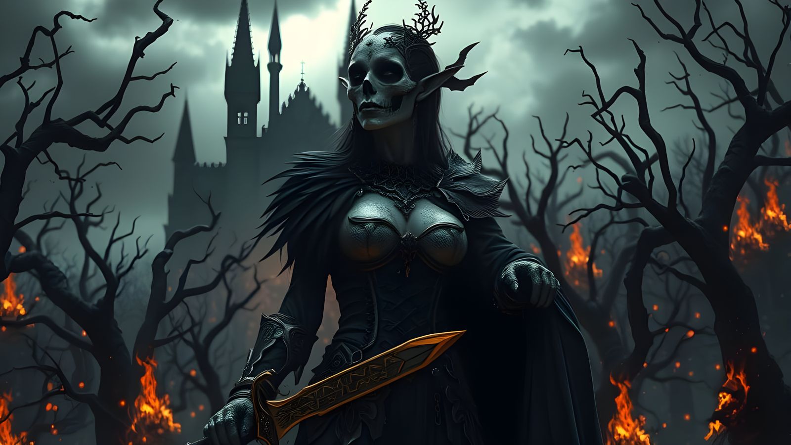 FEMALE GHOUL WARRIOR - Majestic Ghoul Warrior Emerges from D...