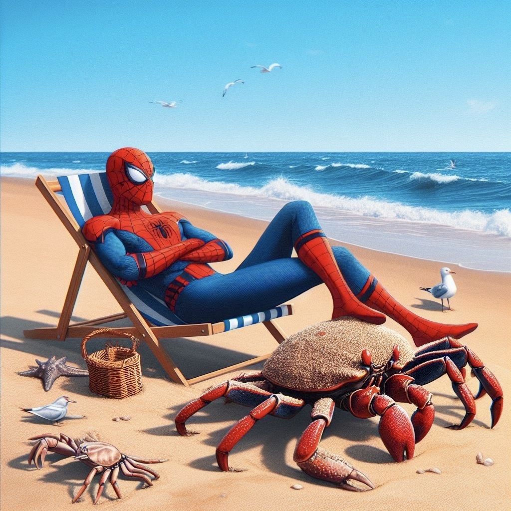 Spidey at the Beach - AI Generated Artwork - NightCafe Creator