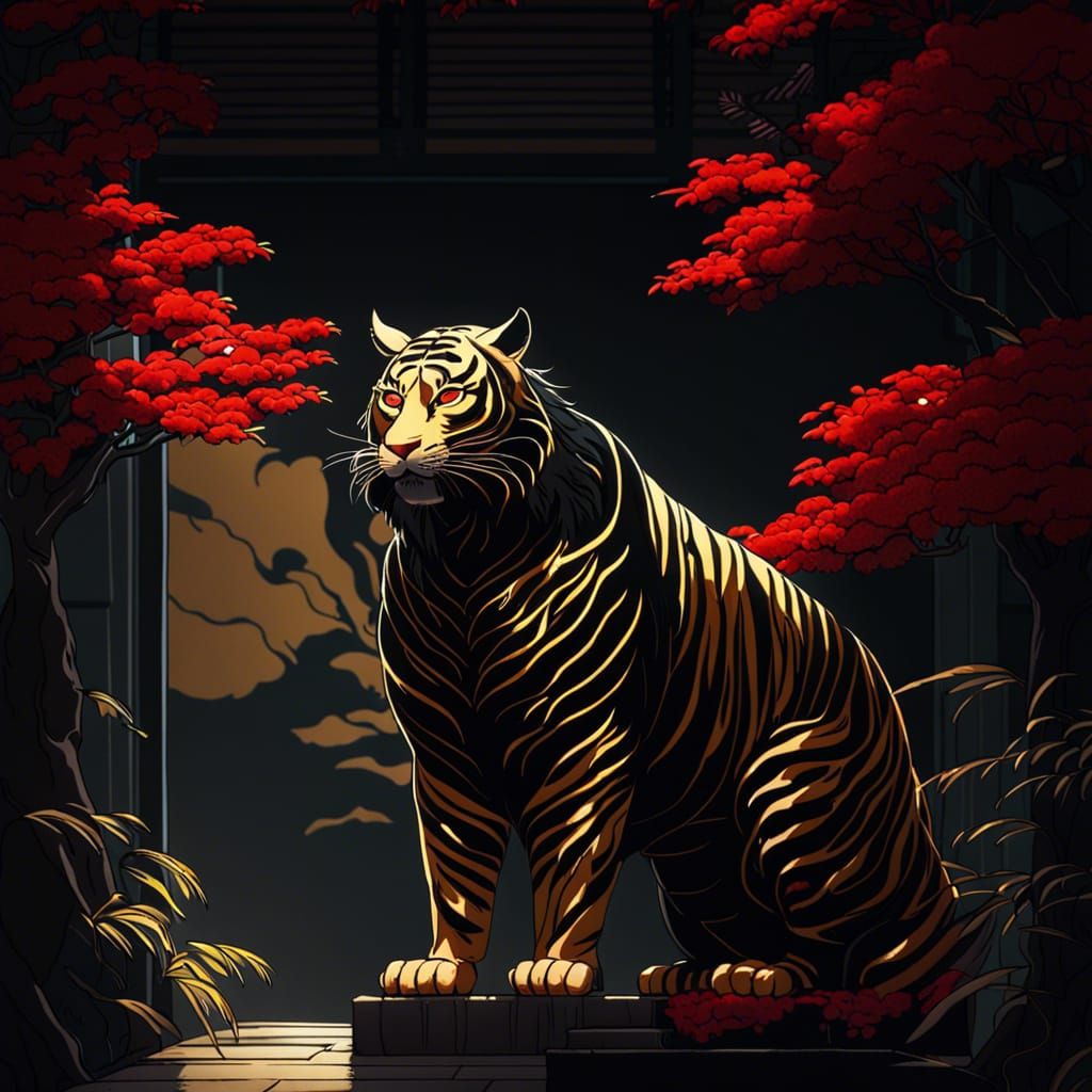 black and gold tiger - AI Generated Artwork - NightCafe Creator