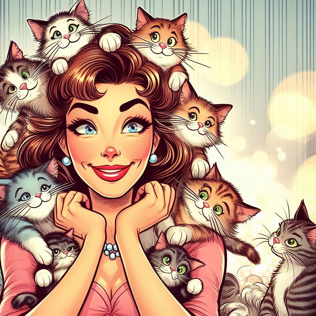 The Cat Lady - AI Generated Artwork - NightCafe Creator
