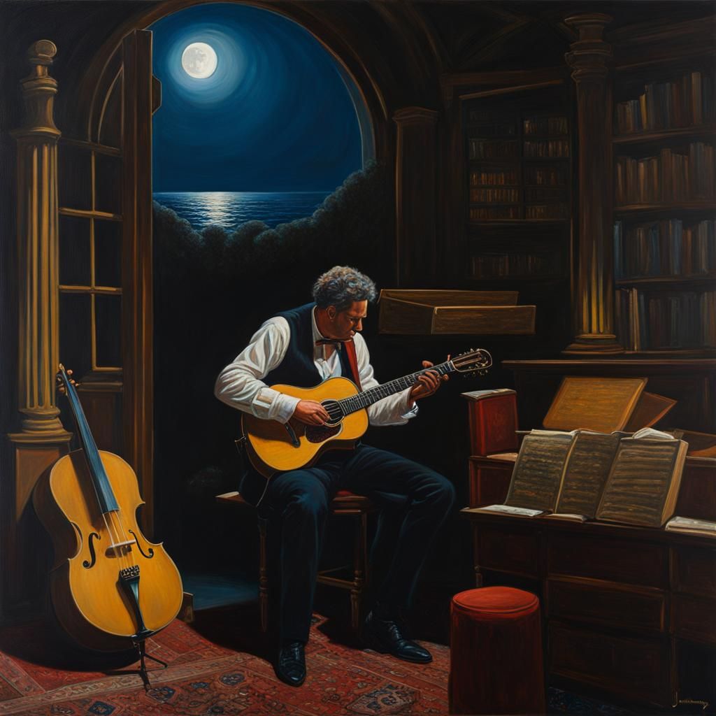 The modern musician sought to escape within the embrace of moonlight ...