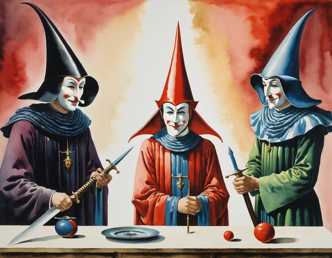 Jester Triumphs with Witty Swordsmanship - AI Art