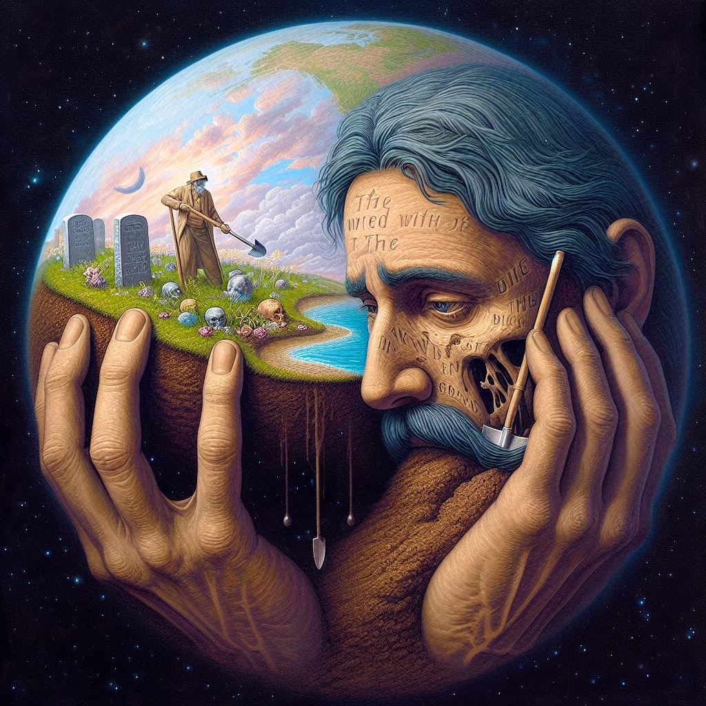 "Man, the world cries because of your two hands; with one you dig your ...