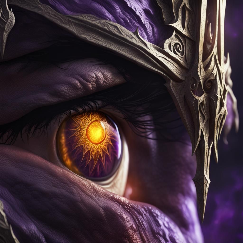 Morgoth changing Sauron's eye contact lens a masterpiece, 8k resolution ...