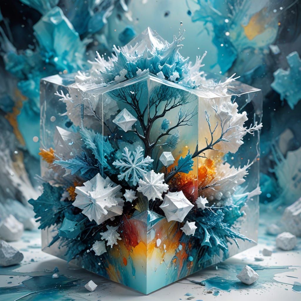 Dreamlike Winter Wonderland Inside a Reaction Diff... - AI Art