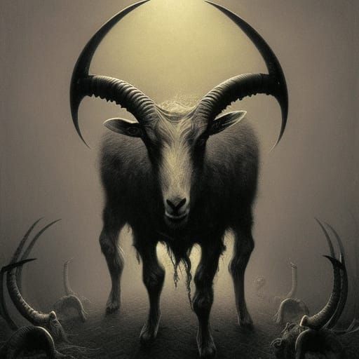 Evil goat. - AI Generated Artwork - NightCafe Creator