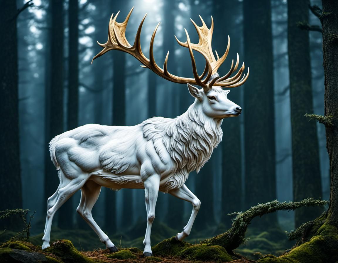 Mythical stag - AI Generated Artwork - NightCafe Creator