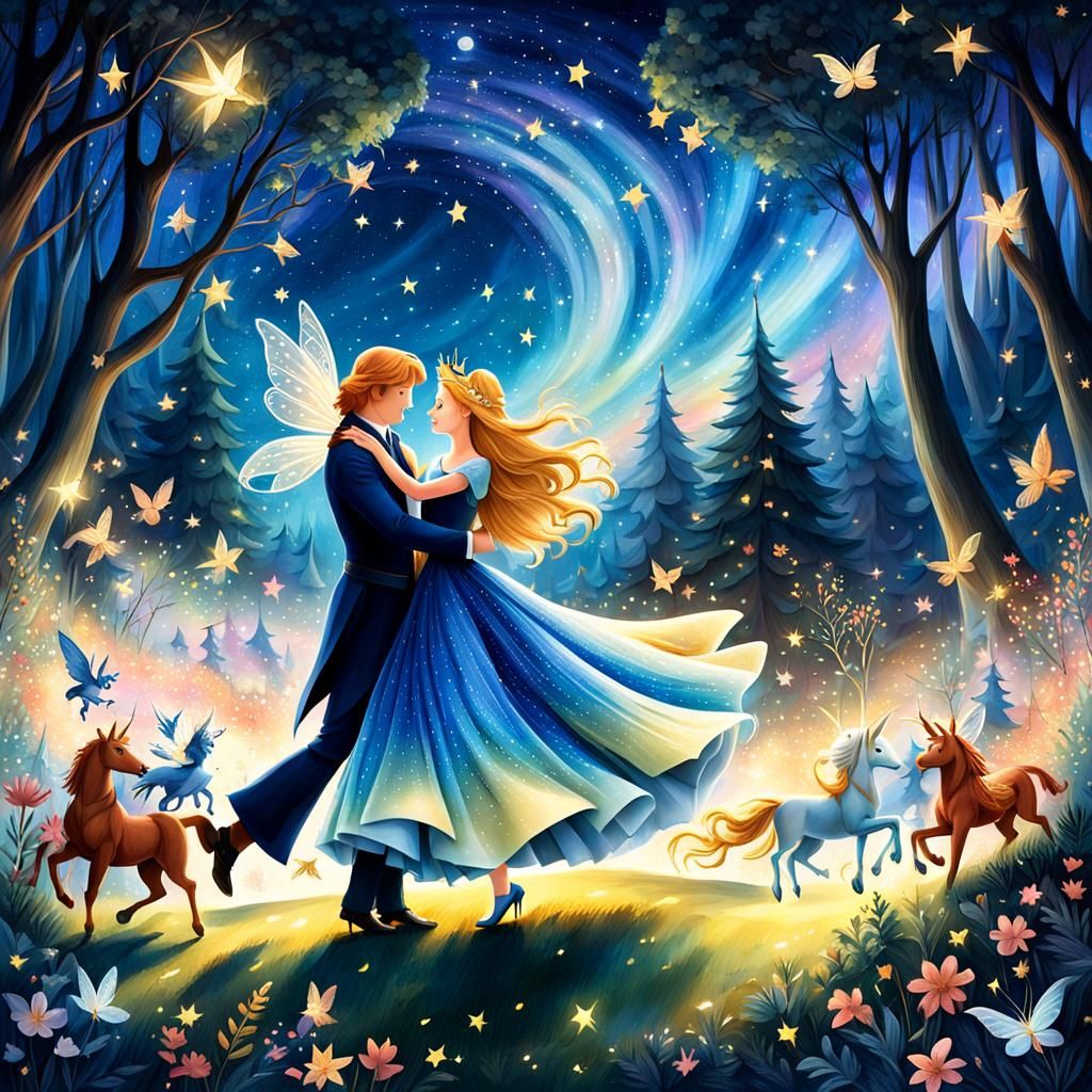 An enchanting storybook illustration portraying a captivating scene ...