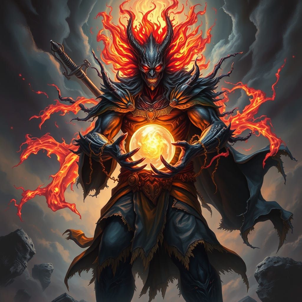 Majestic Spectral Being Unleashes Cosmic Power - AI Art