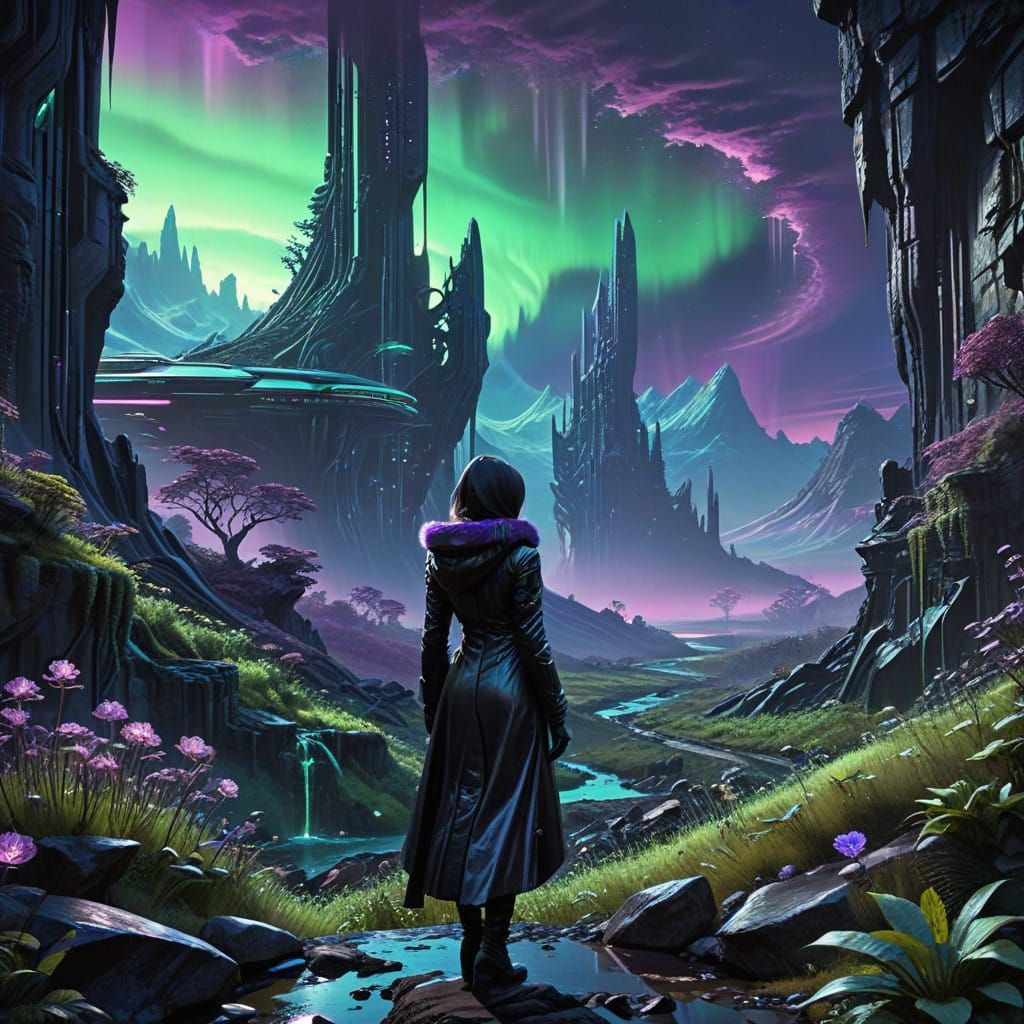 Crossing the verse - Ethereal Futuristic Utopia at Dawn